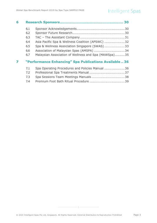 PACKAGE: Global Spa Benchmark Reports 2019 - by Region and by Spa Typ – Intelligent Spas Pte Ltd