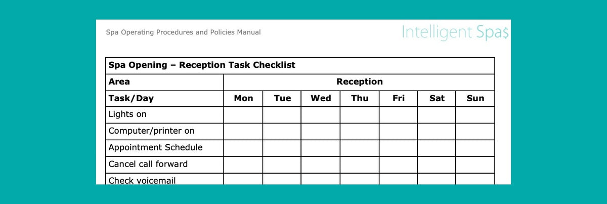 Spa or Salon Opening Checklist – Intelligent Spas Pte Ltd